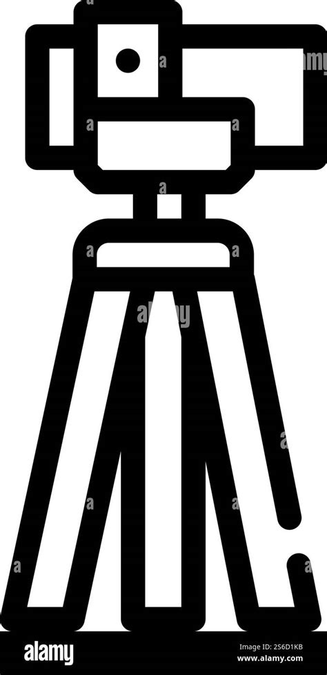Theodolite Vertical Projection Device Line Icon Vector Theodolite Vertical Projection Device