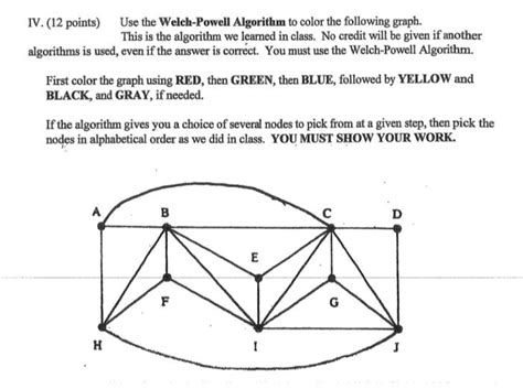 Solved Iv 12 Points Use The Welch Powell Algorithm To