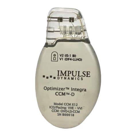 Impulse Dynamics Optimizer Integra Ccm D Patient Manual Pdf Download Manualslib