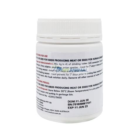 Vetafarm Avian Ronivet S Anti Protozoal Antibiotic For Birds 100g — My