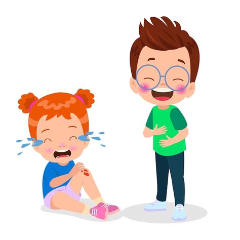Premium Vector A Boy Crying And A Girl Crying