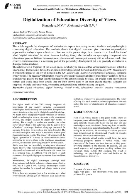 Pdf Digitalization Of Education Diversity Of Views