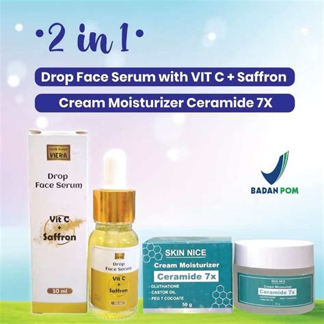 Drop Face Serum With Vit C Saffron With Cream Moisturizer Ceramide 7x