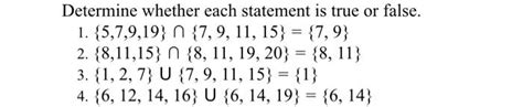 solved determine whether each statement is true or false 1