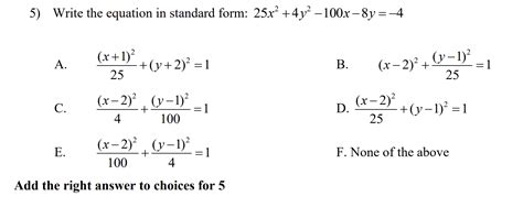 Solved Write The Equation In Standard Form Chegg