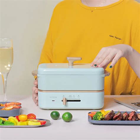 550w 전기 요리 냄비 미니 멀티 쿠커 밥솥 휴대용 분할 유형 냄비 전기 도시락 프라이팬 튀김 팬 220v Aliexpress