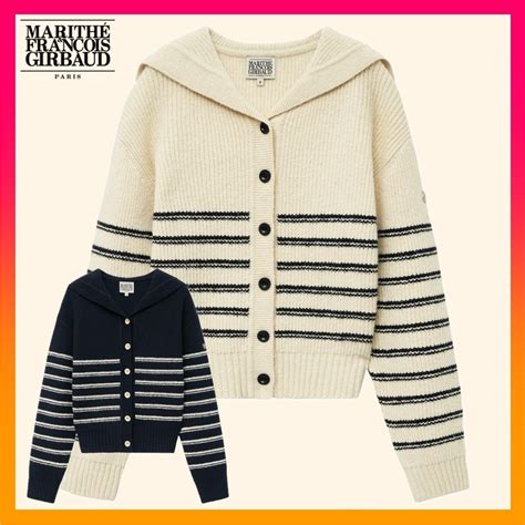 Marithe Francois Girbaud W Sailor Stripe Knit Cardigan 2 Colors 2024