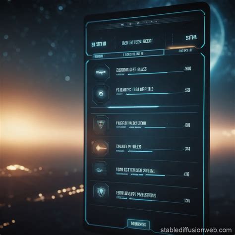 Sci Fi Game Uiux Design For Text Menu Screen Stable Diffusion Online