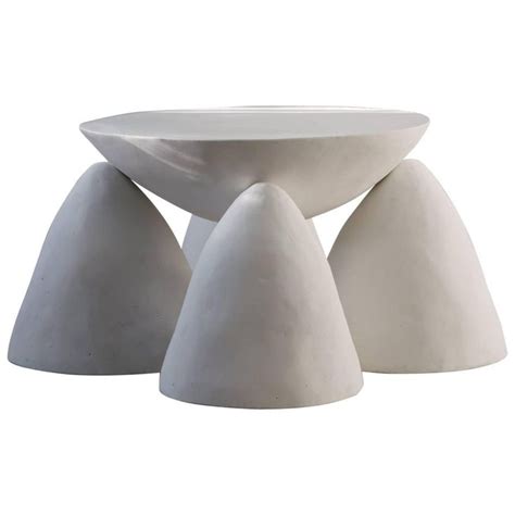 Contemporary Sculpted Plaster Four Legged Twyla Four Side Table