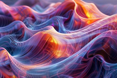 3d Abstract Pulsations Flowing Waves Dynamic Energy Vibrant Hues