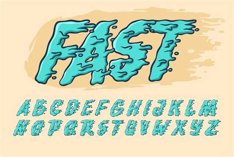 Premium Vector Alphabet Melt Grime Text Vector Letters