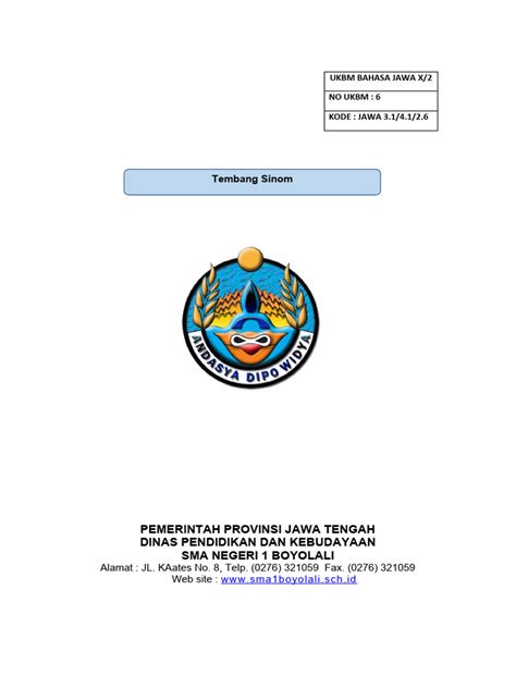 Tembang Sinom Belajar Bahasa Jawa Di Sma Boyolali Pdf