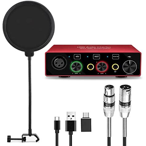 Usb Audio Interface With Mic Preamplifier For Audio Equipment Recording Xrl Audio Interface 48v
