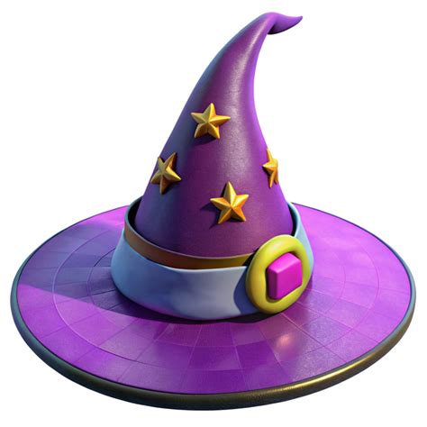 3d Render Of A Purple Wizard Hat With Gold Stars 54297106 Png