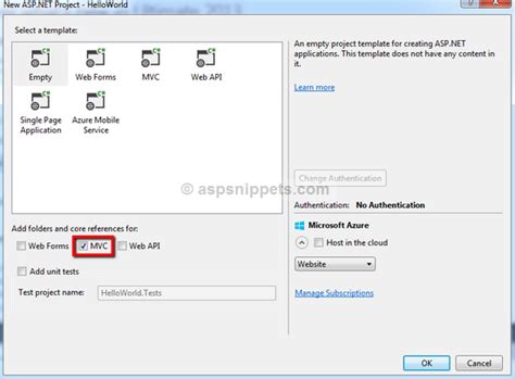 aspnet mvc hello world tutorial with sample program example