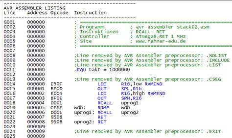 Stack Stapel Stackpointer Funktion Unterprogramm Prozedur Lifo Prinzip Assembler