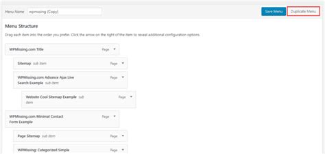clone your large menu with bcm duplicate menu plugin wp missing