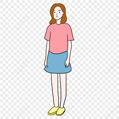 손으로 그린 귀여운 소녀 Png 일러스트 무료 다운로드 Lovepik