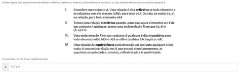 Existem Alguns Tipos Especiais De Endorrelações Reflexivas Simétricas