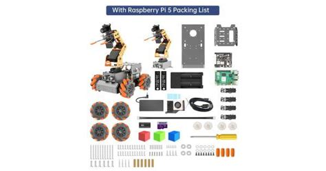 Masterpi Ai Vision Robot Arm With Mecanum Wheels Car With Rpi5 16gb Ram