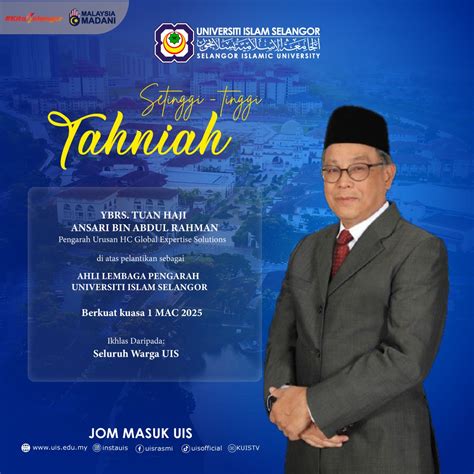 Uis Setinggi Tinggi Tahniah Kepada Yang Berusaha Tuan Haji Ansari Bin