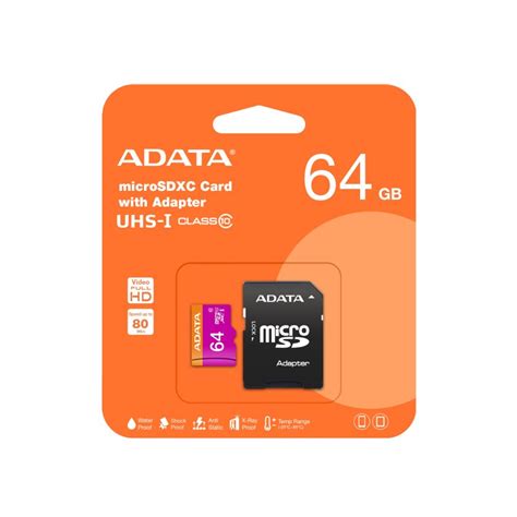 Memoria Micro Adata Sdhc 64 Gb Adaptador Sd Clase 10