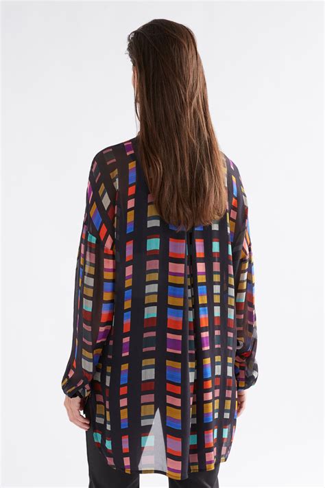 Shop The Eir Relaxed Print Sheer Long Sleeve Shirt Elk Au