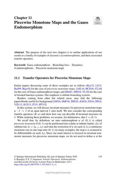 Pdf Piecewise Monotone Maps And The Gauss Endomorphism