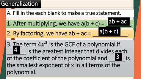 Polynomials With Common Monomial Factorspptx