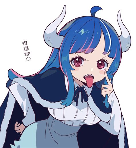 The Big Imageboard Tbib 1girl Ahoge Black Ribbon Blue Hair Blue