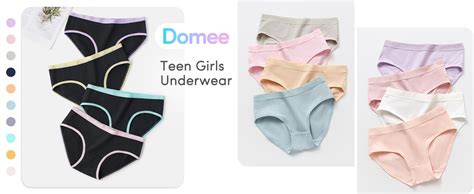 Domee Teen Girls Cotton Underwear Panties Briefs Pack Of 8