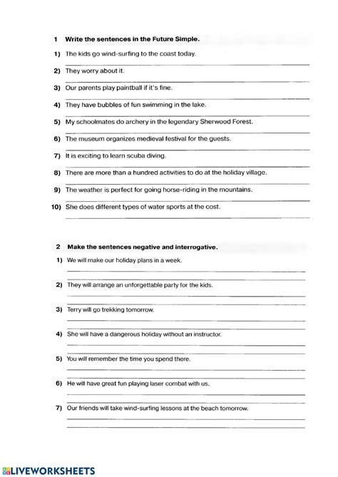 Future Simple Free Interactive Worksheets 5466986