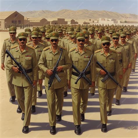 Group Of Pak Army And Pak Police Standing Together In Uniform