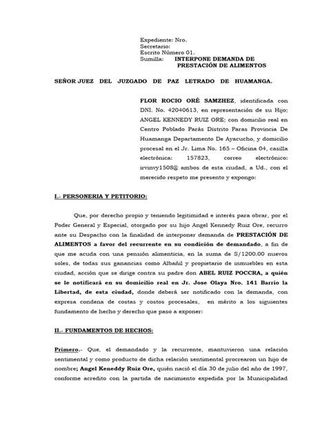 Alimentos Kenedy Pdf Pensión Alimenticia