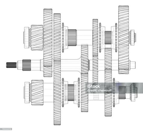 Outline Gearbox Concept Vector Stock Illustration Download Image Now