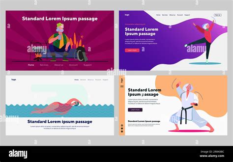 Senior People Activity Set Stock Vector Image And Art Alamy