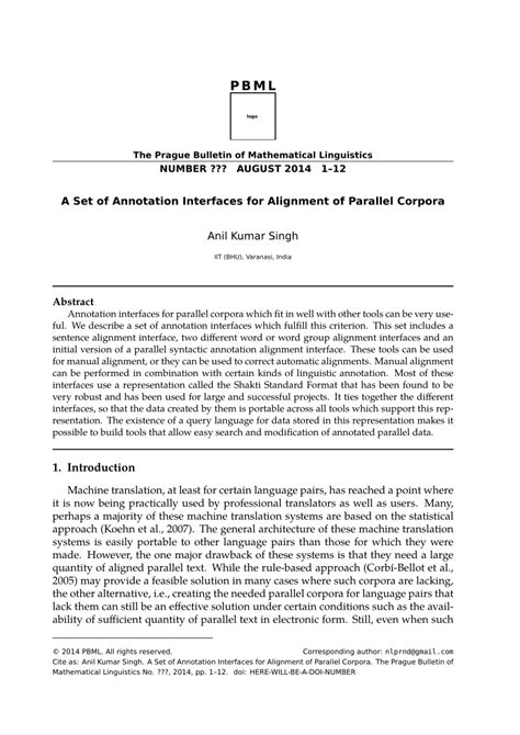 Pdf A Set Of Annotation Interfaces For Alignment Of Parallel Corpora