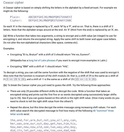 Solved Ceasar Cipher A Ceasar Cipher Is Based On Simply Chegg