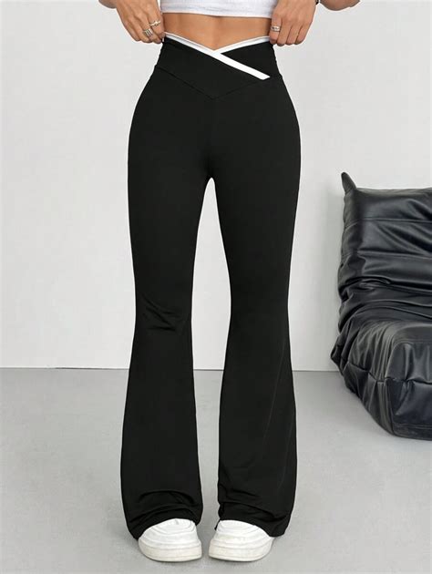Shein Ezwear Women Asymmetric Waist Flared Casual Pants For Sale Australia New Collection