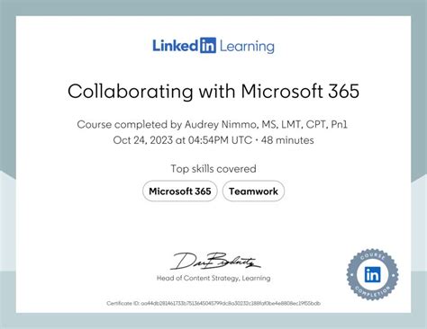 Audrey Nimmo Lmt Cpt Pn1 Lssbb On Linkedin Certificate Of Completion