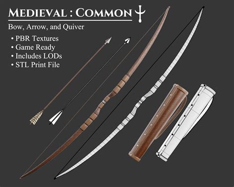 Medieval Collection Common Ranged Weapons Vr Ar Low Poly Cgtrader