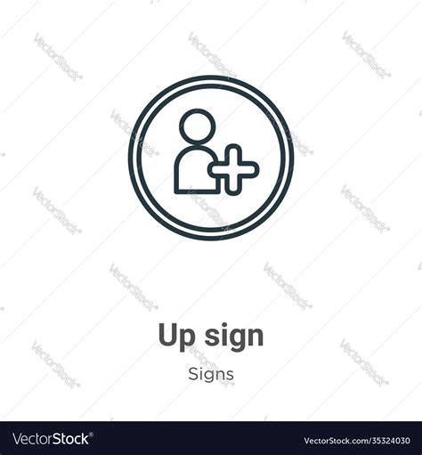 Up Sign Outline Icon Thin Line Black Sign Icon Vector Image