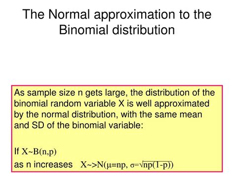 Ppt The Normal Approximation To The Binomial Variable Powerpoint Presentation Id 459380