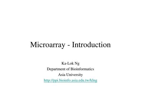 Ppt Microarray Introduction Powerpoint Presentation Free Download