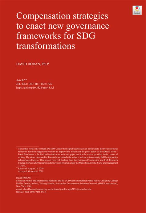 Pdf Compensation Strategies To Enact New Governance Frameworks For
