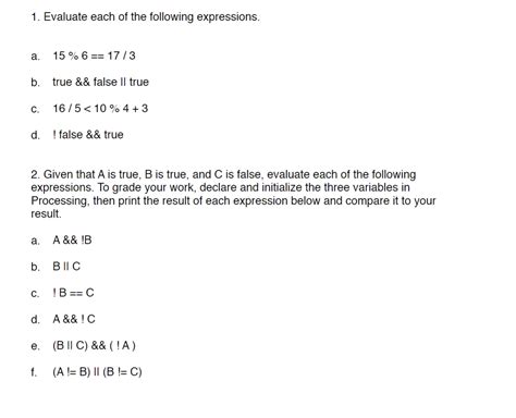 Solved 1. Evaluate each of the following expressions. a. | Chegg.com