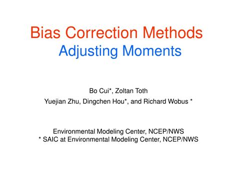 Ppt Bias Correction Methods Adjusting Moments Powerpoint Presentation Id1265071