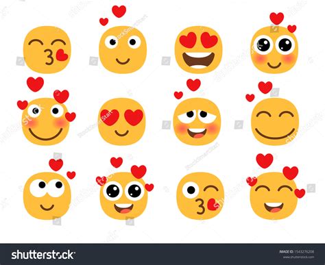 Love Eyes Emoticons Vector Love Eyes Stock Vector Royalty Free