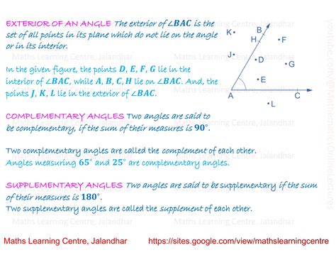 Class Chapter Lines And Angles Angles Definitions Theorems And Problems Lecture PDF