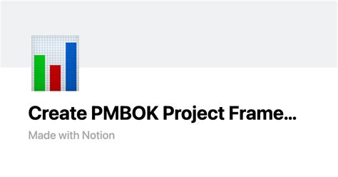 Create Pmbok Project Framework Notion